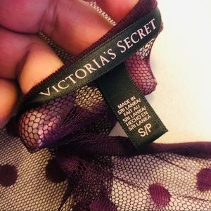 Victoria's Secret | Dresses | Victorias Secret Burgundy Sheer Polka Dot ...